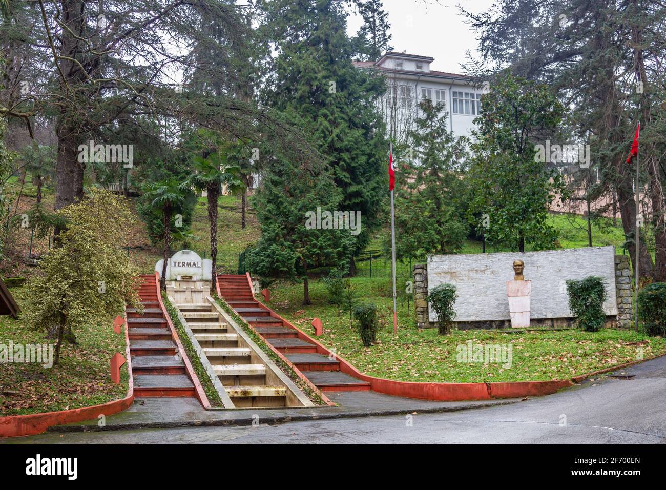 Termal, Yalova - Turkey - January 26 2021: Termal hot springs and ...