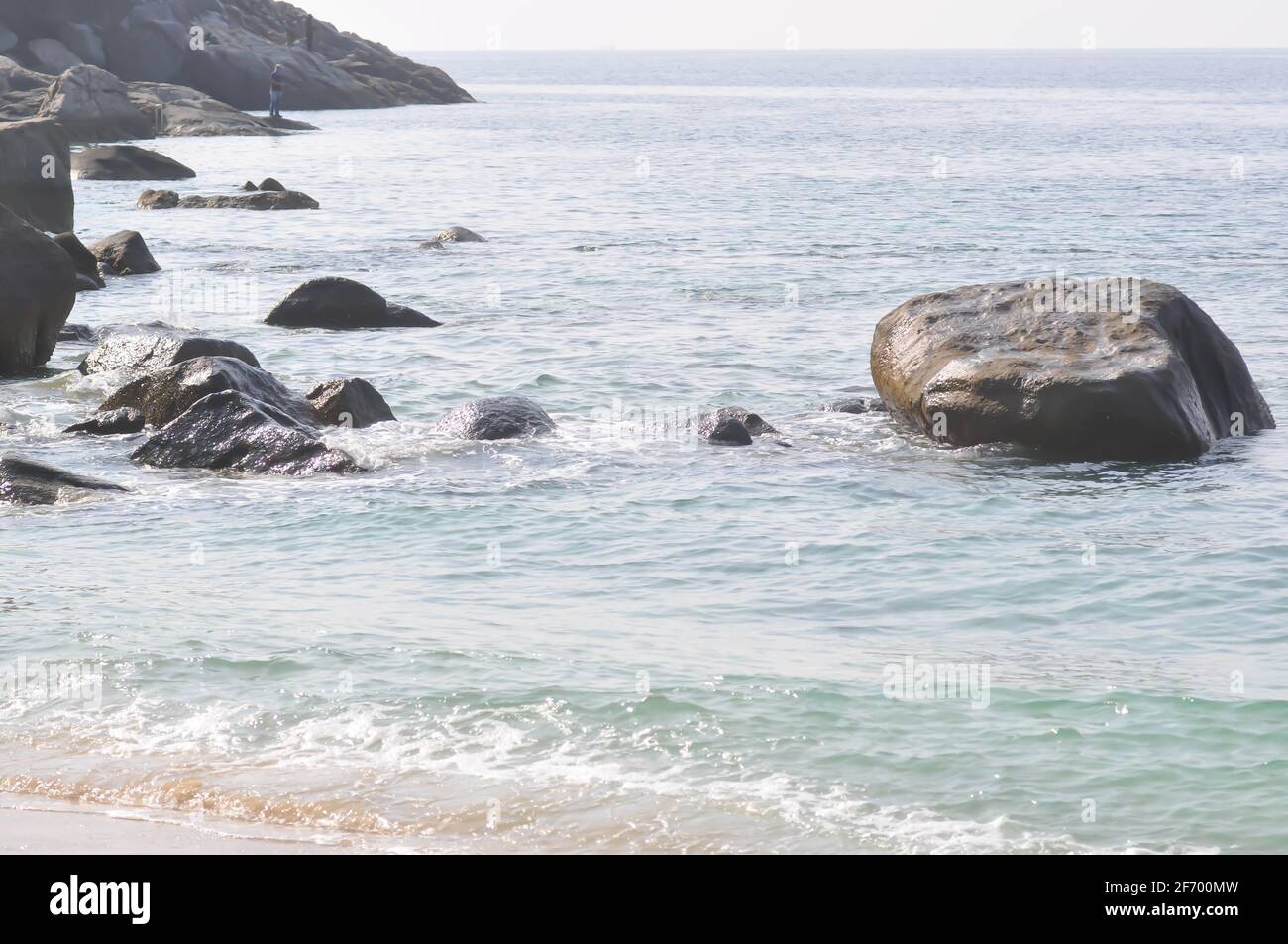 sea ,beach and rock background or sea background Stock Photo - Alamy
