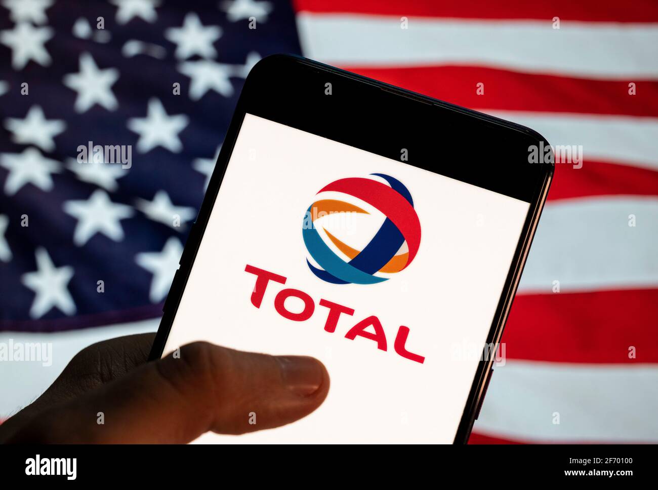 In this photo illustration the French multinational oil and gas company ...