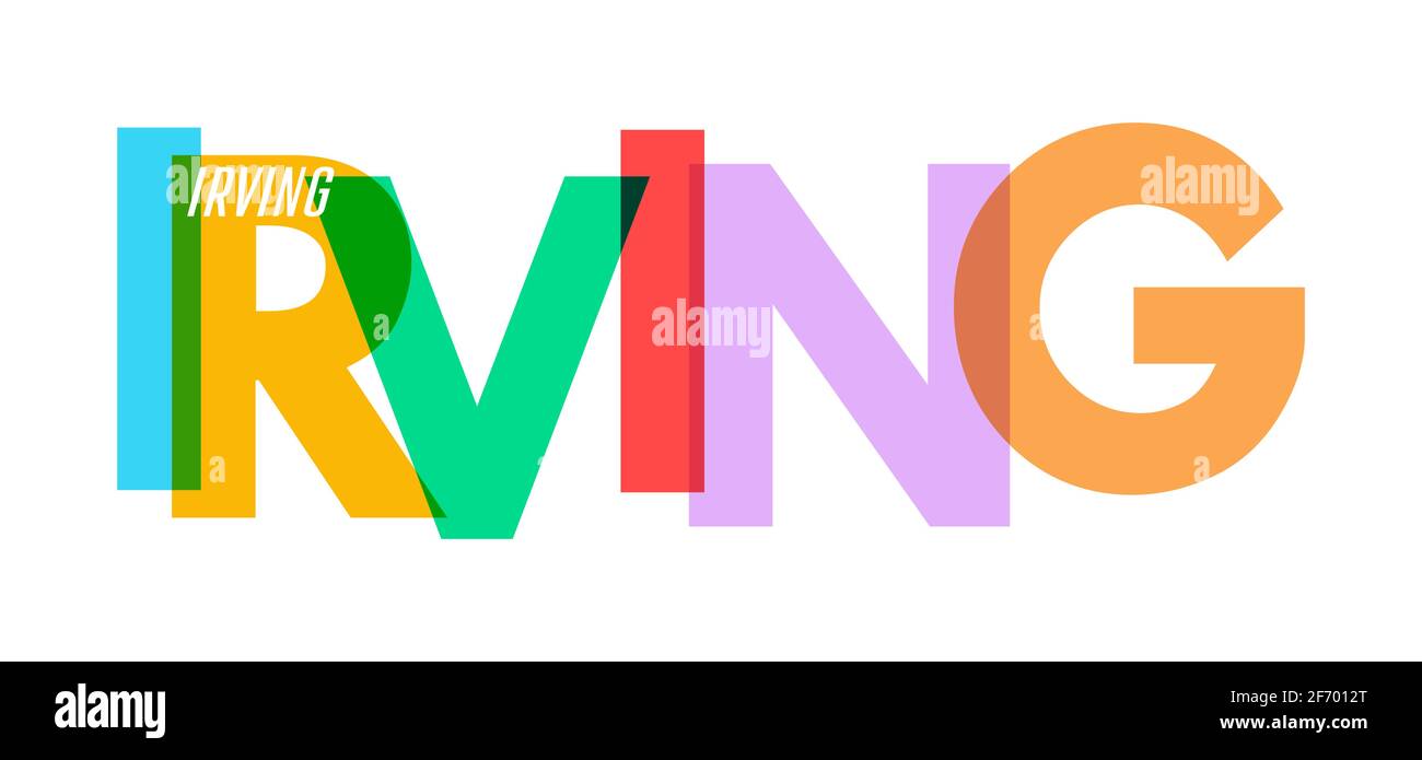 IRVING. The name of the city on a white background. Vector design ...