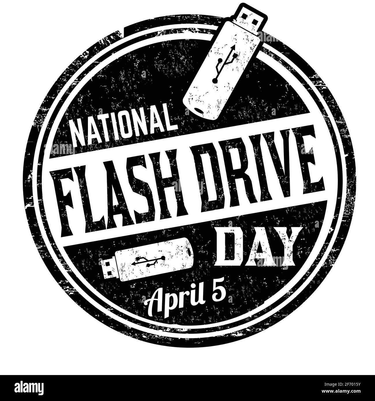 National flash drive day grunge rubber stamp on white background ...