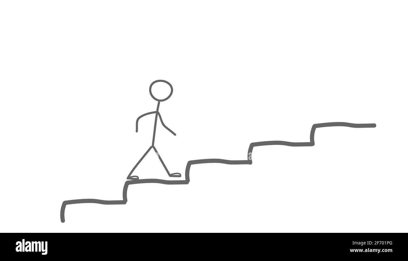 Ascent of man drawing Stock Vector Images - Alamy