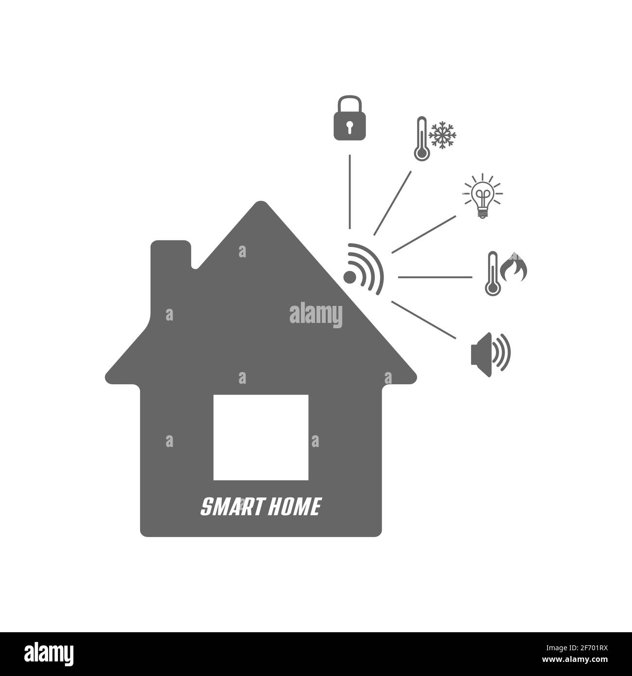 Smart home icon and pictograms of technical capabilities. Flat style ...