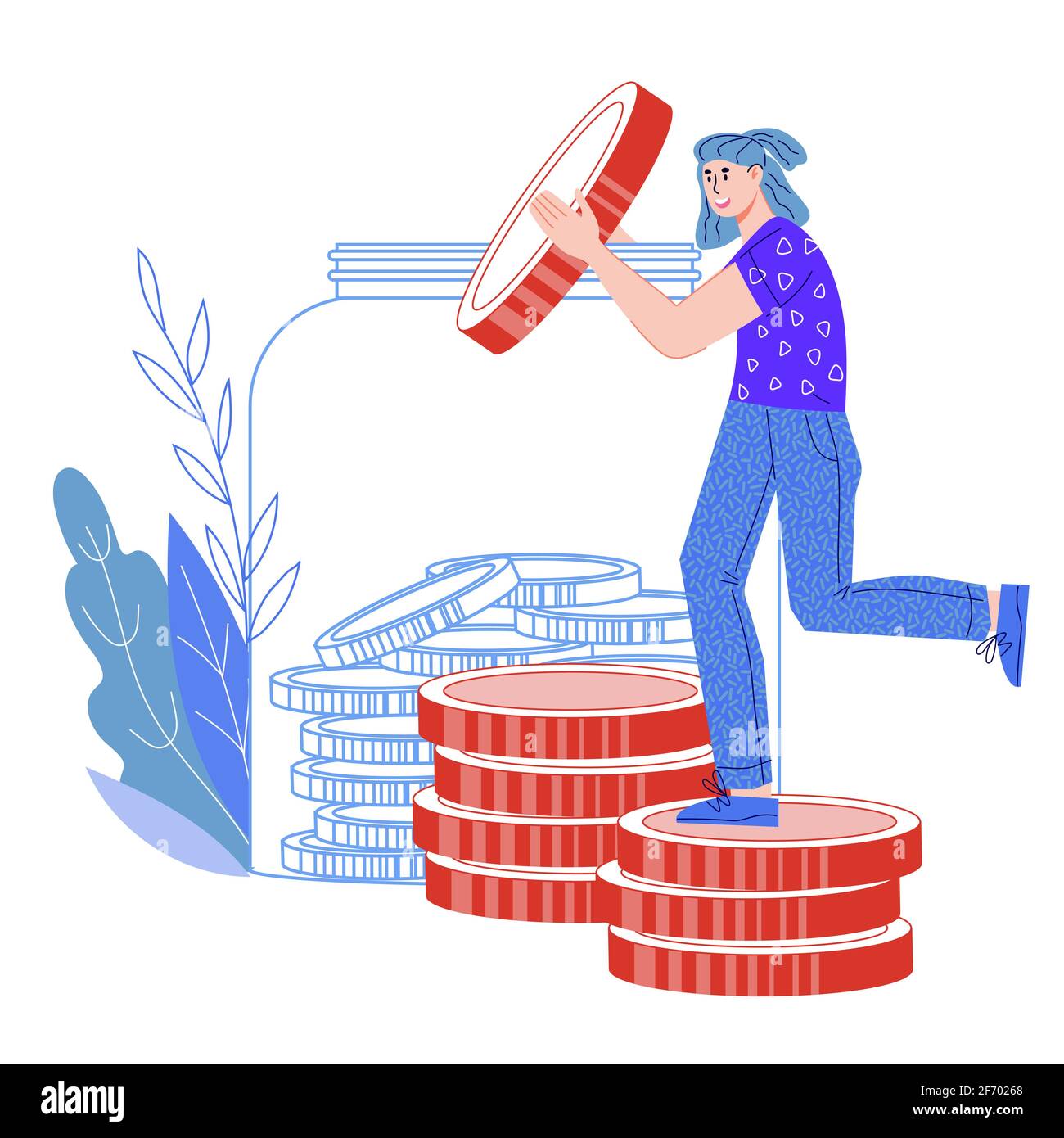 Concept of money economy and savings, wealth and budget planning with ...