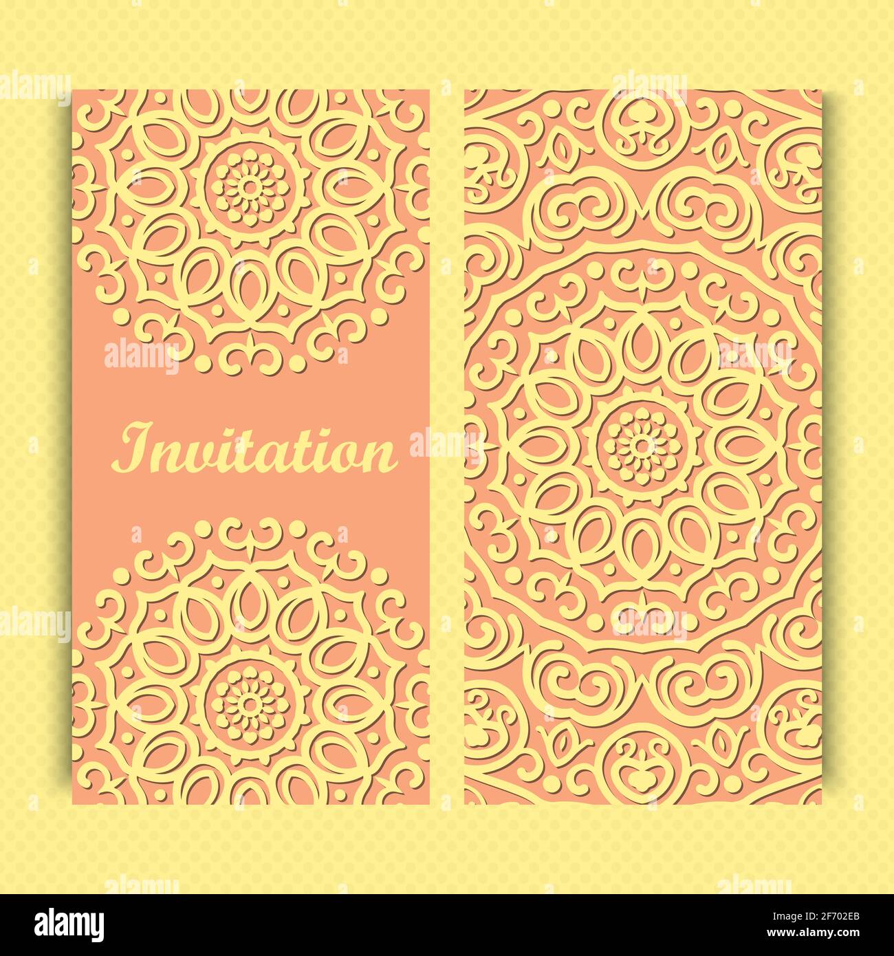 Mandala invitation card design.Floral card template design Stock Vector ...