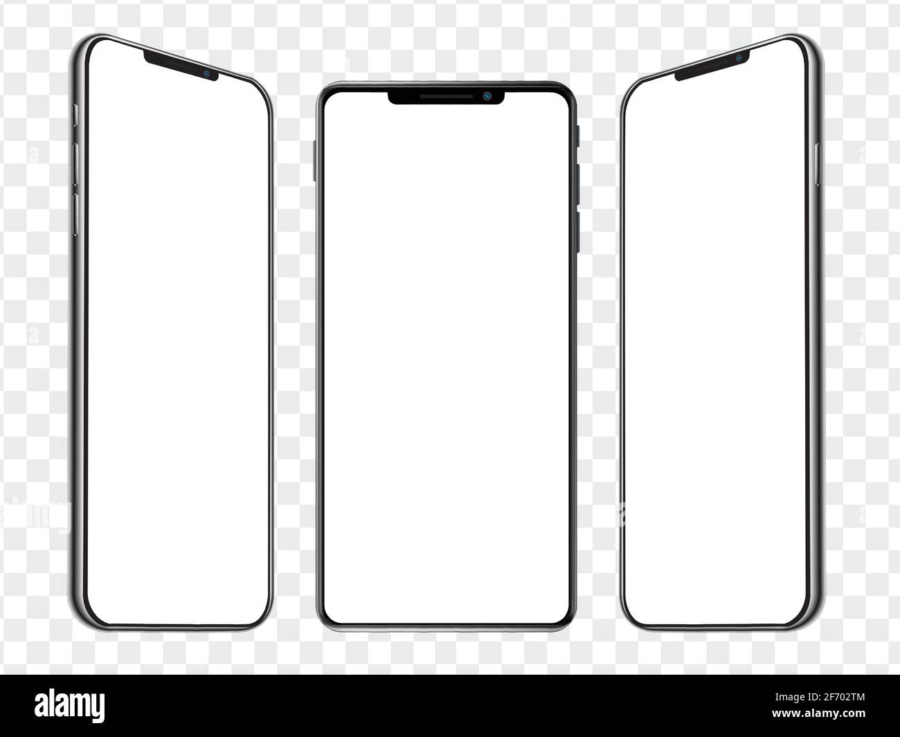 3D realistic smartphone mockups for user experience presentation Stock ...