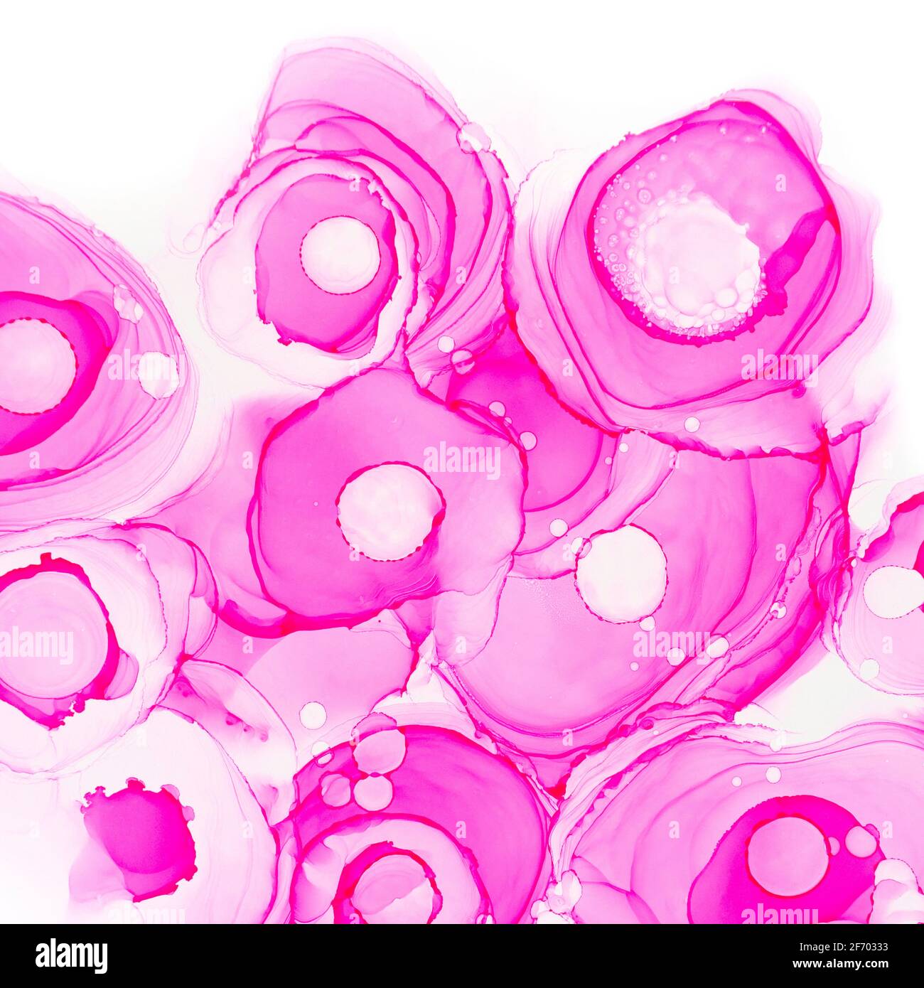 Alcohol ink roses texture. Pink neon abstract background with flowers ...