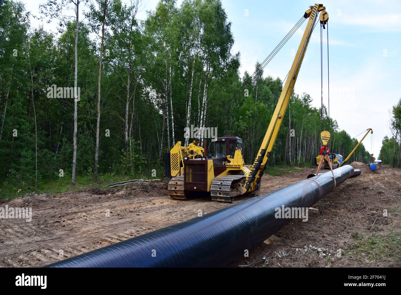 Natural gas pipeline project. Pipes for oil and gas pipelines ...