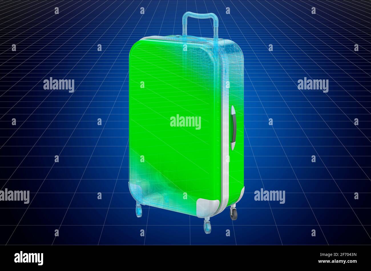 Visualization 3d cad model of suitcase, blueprint. 3D rendering Stock ...