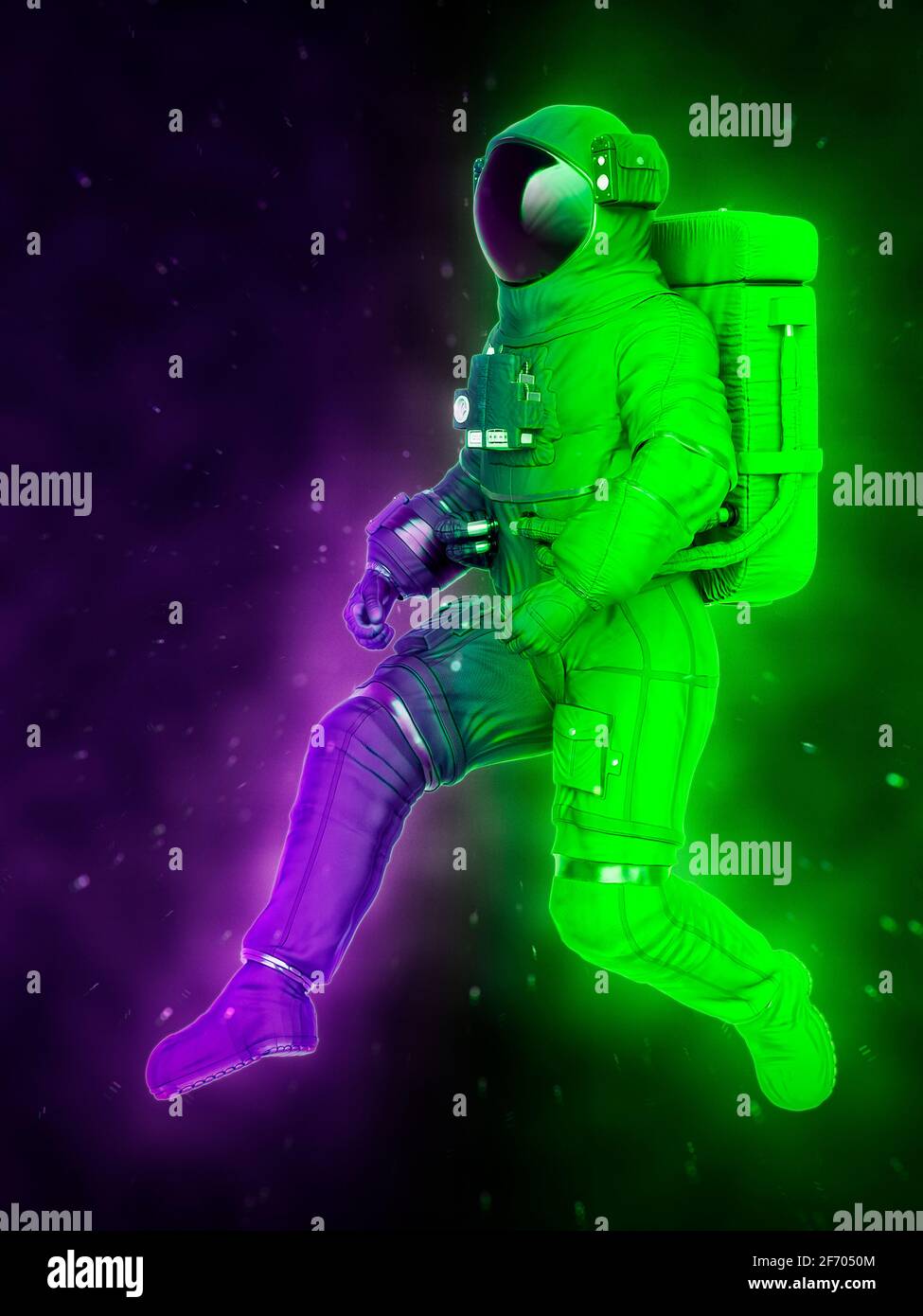 astronaut doing a space walk, 3d illustration Stock Photo - Alamy