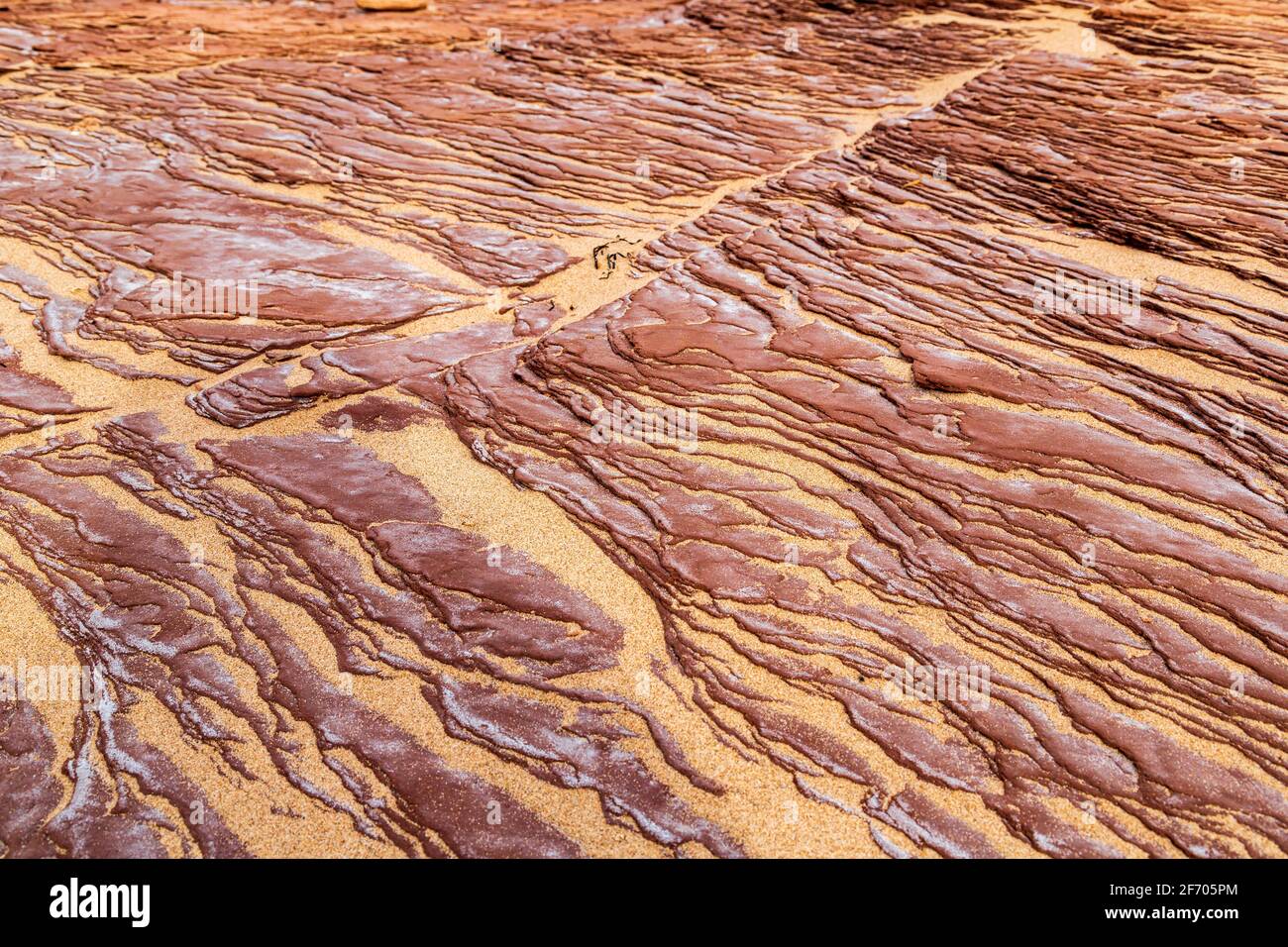 A red sandstone beach on Canada's Prince Edward Island is weathered ...