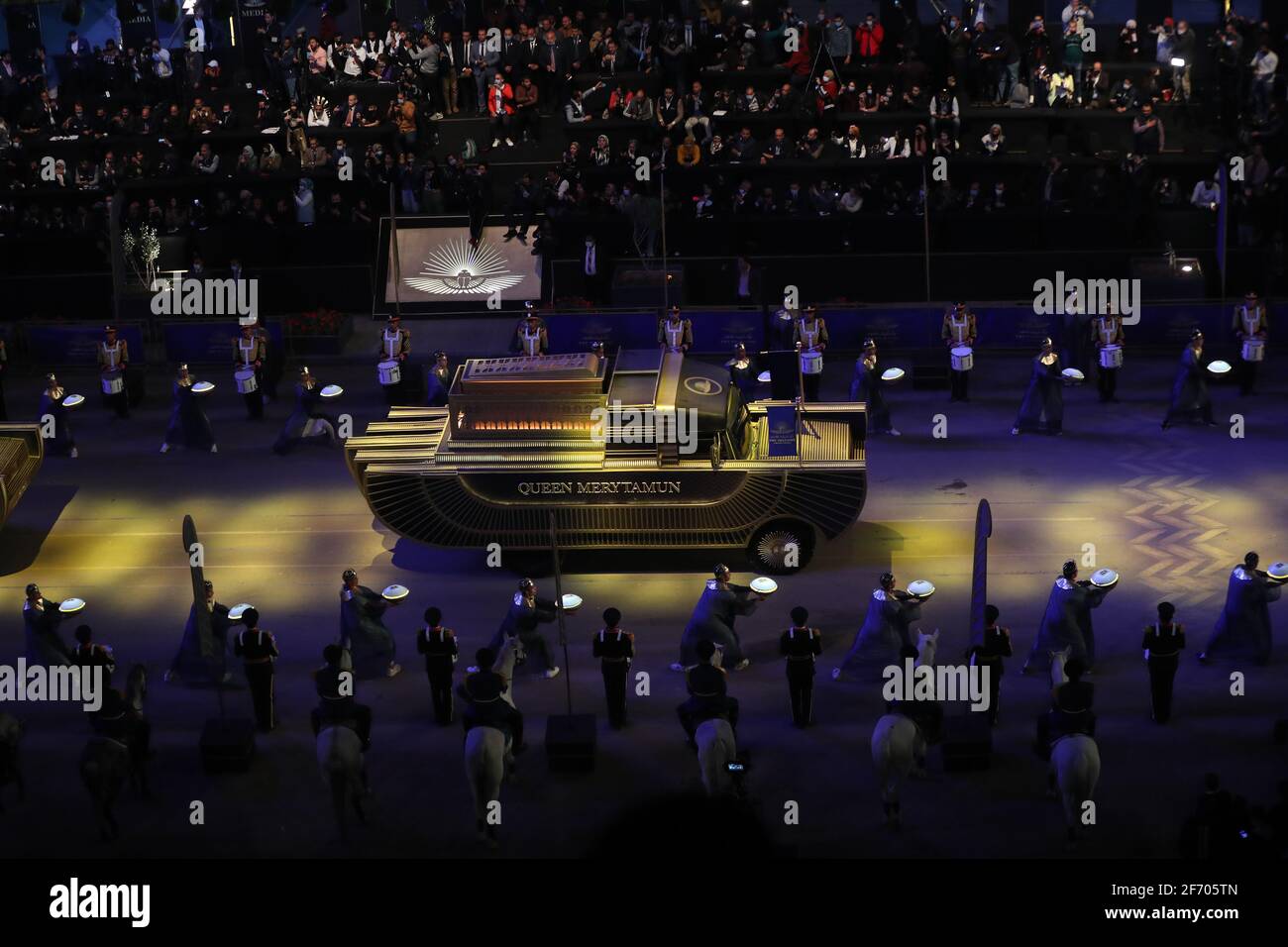 Cairo, Egypt. 03rd Apr, 2021. A carriage carrying the mummy of ancient ...
