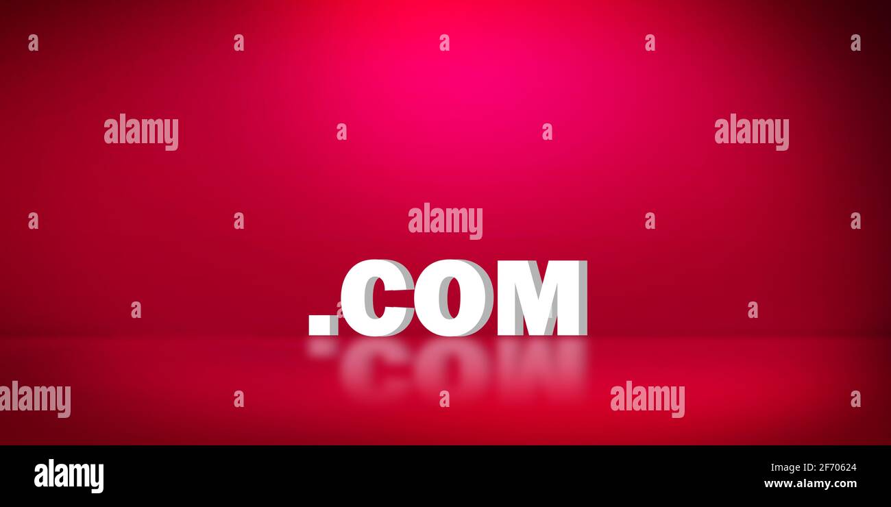 Abstract Dot Com Domain style backdrop with 3D rendered room and text ...