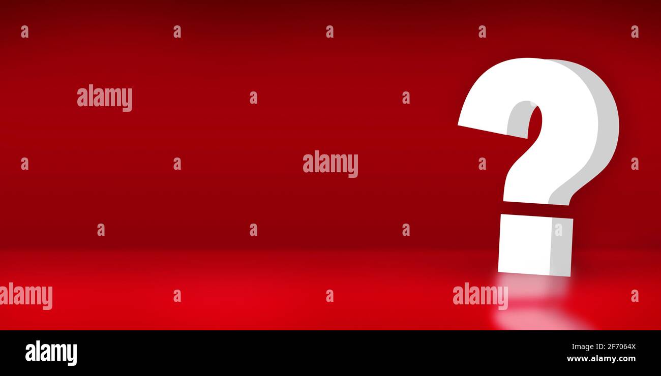 Question mark Sign 3D Rendered on a red Wallpaper and background ...