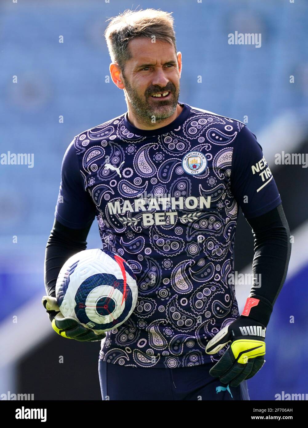 Manchester City goalkeeper Scott Carson before the Premier League match ...