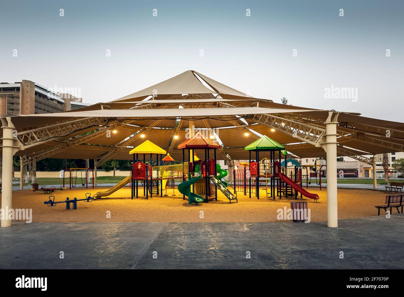 Children play area in Khobar Corniche park in Saudi Arabia Stock Photo ...