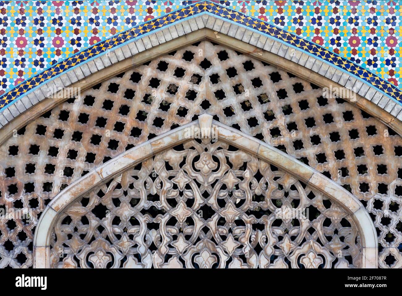 Latticed window, Islamic and Persian architecture in Tehran, iran Stock ...