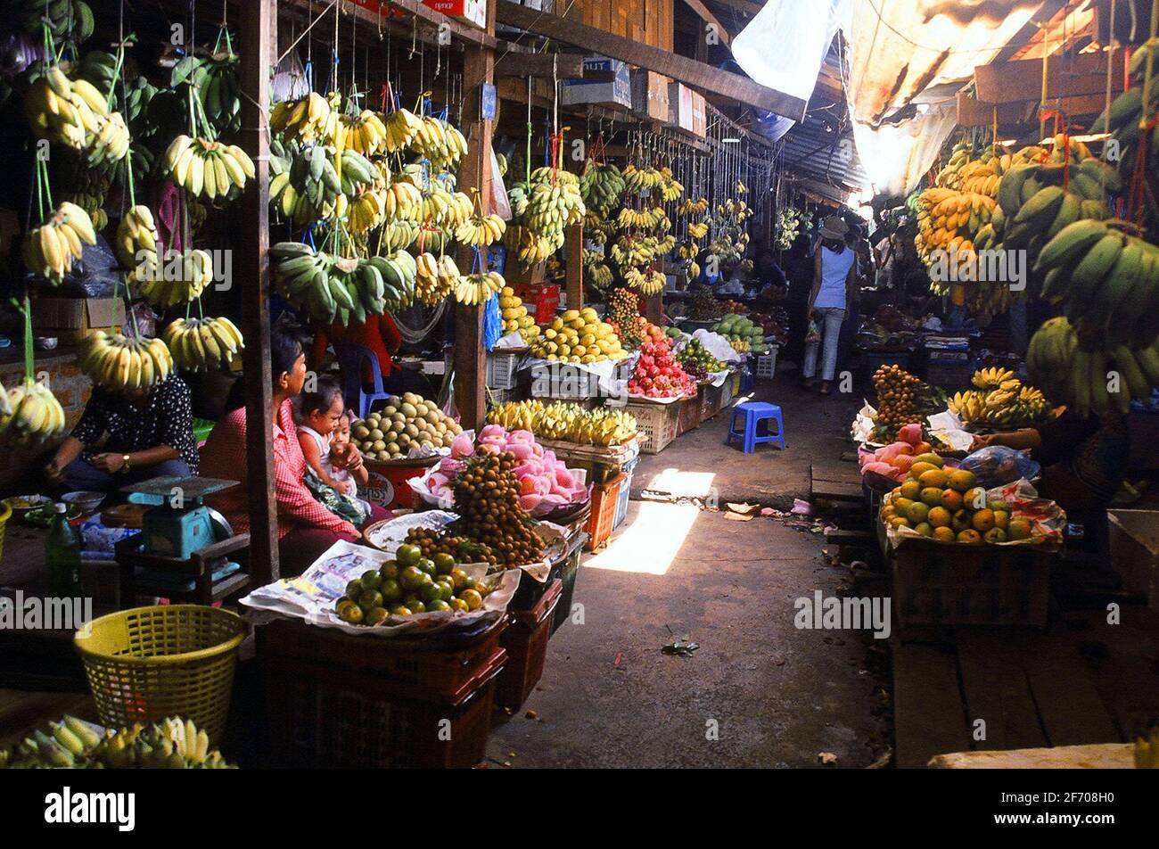 CAMBODIA 2005 FRUIT AND VEGETABLES AT THE CENTRAL MARKET, SIHANOUKVILLE ...