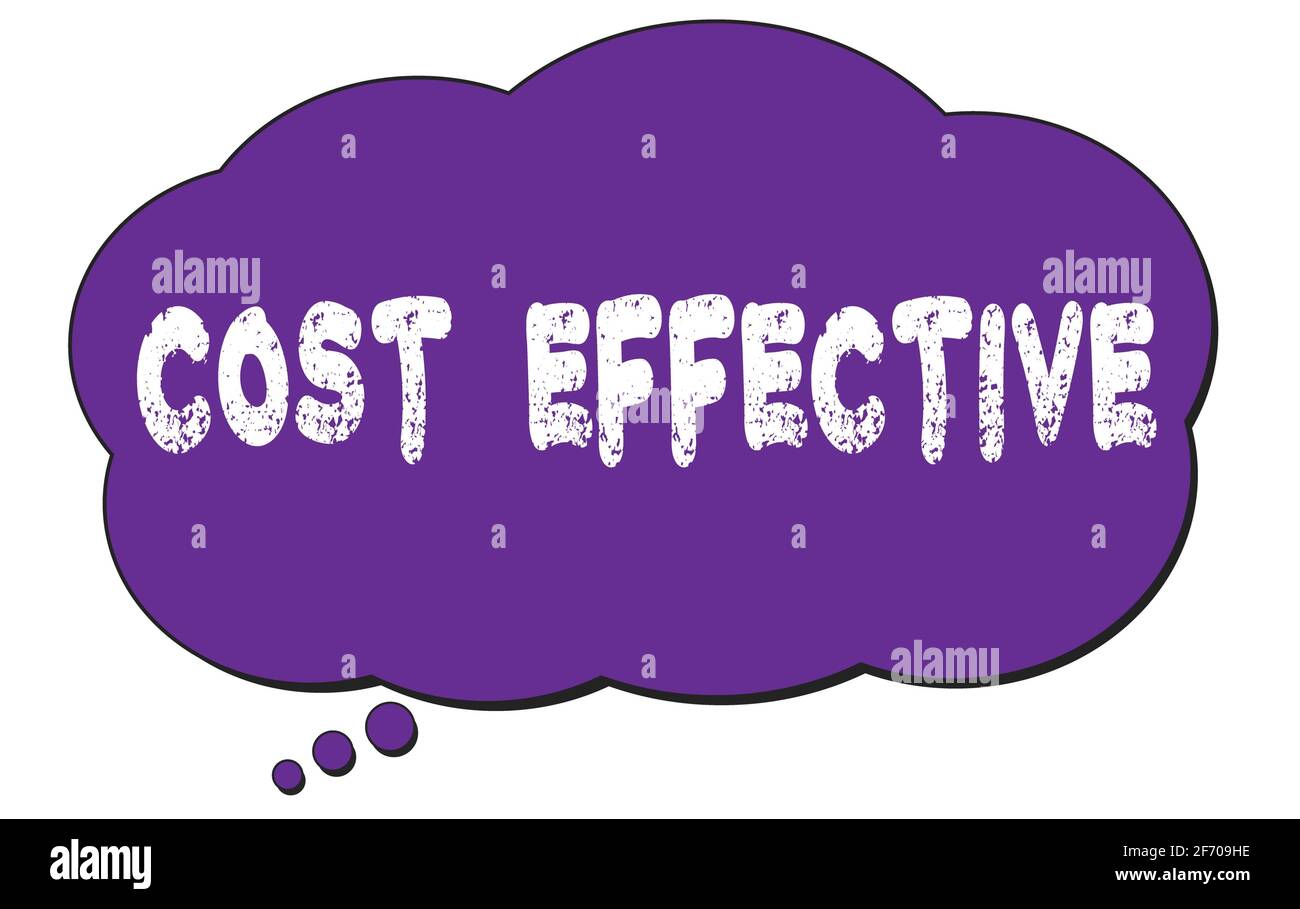 COST EFFECTIVE text written on a violet thought cloud bubble Stock ...