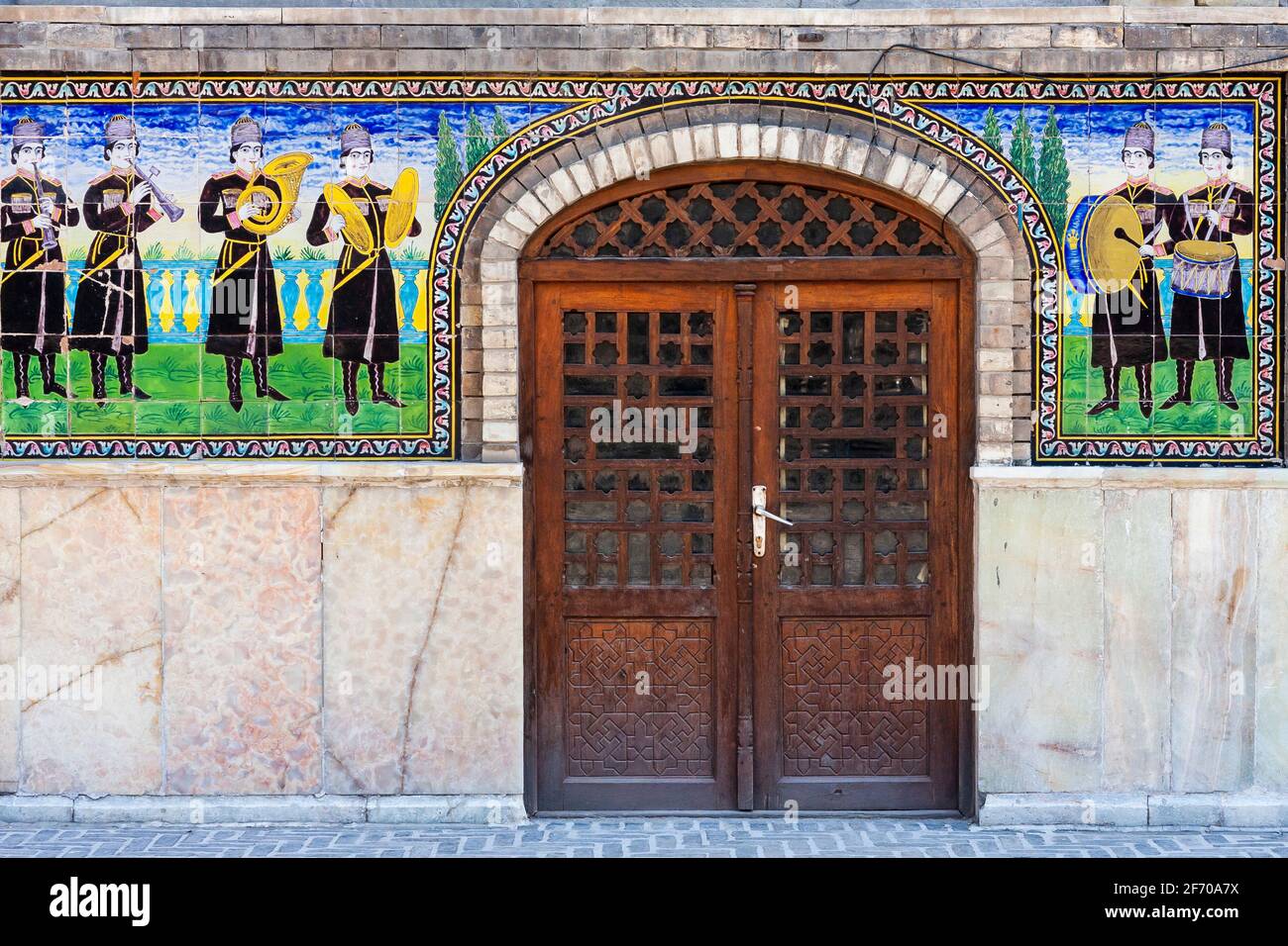 Historical murals and a door in Tehran, Iran Stock Photo - Alamy
