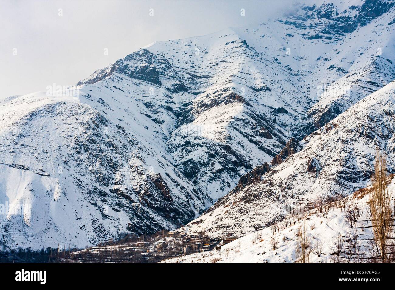 Snowy Alborz mountain peaks, Iran Stock Photo - Alamy