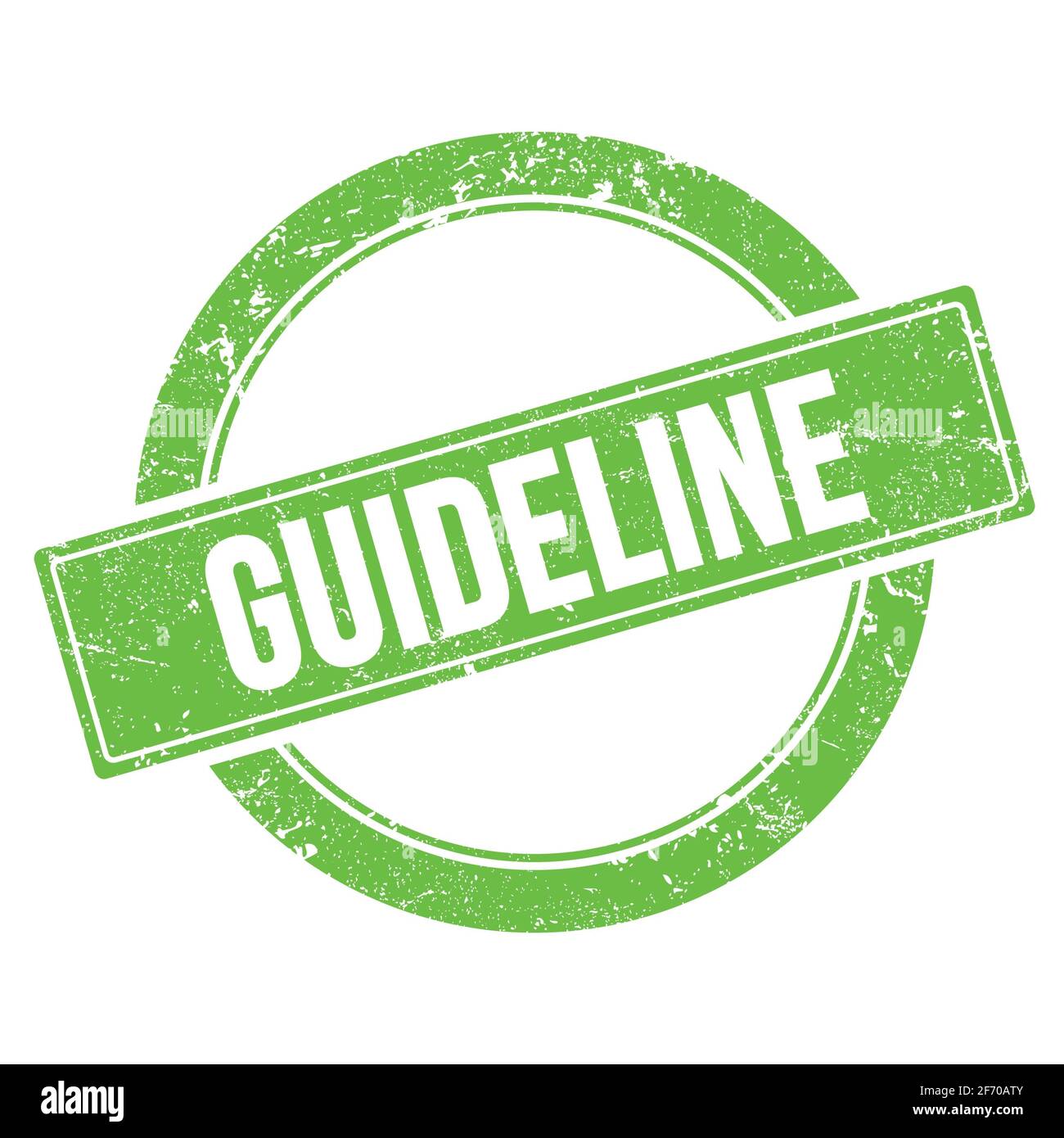 GUIDELINE text on green grungy round vintage stamp Stock Photo - Alamy