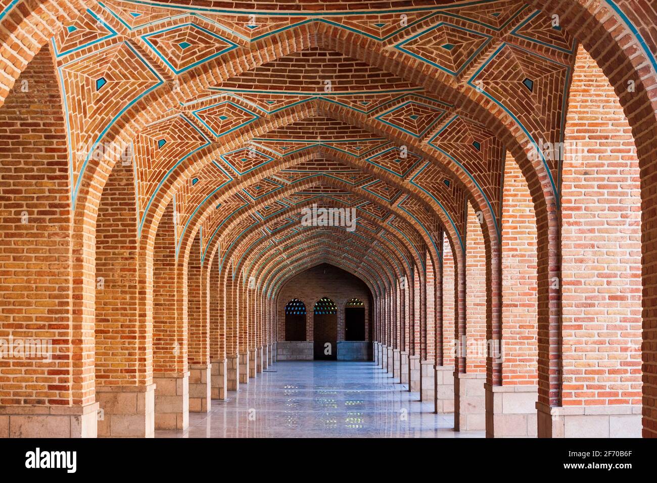 Arcade of the Blue Mosque or Kabud Mosque of Tabriz, Iran Stock Photo ...