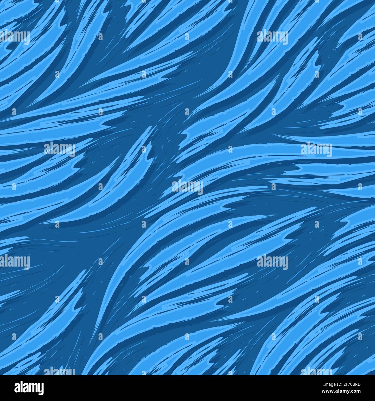 Seamless vector pattern of blue waves or currents. Stylized texture of ...