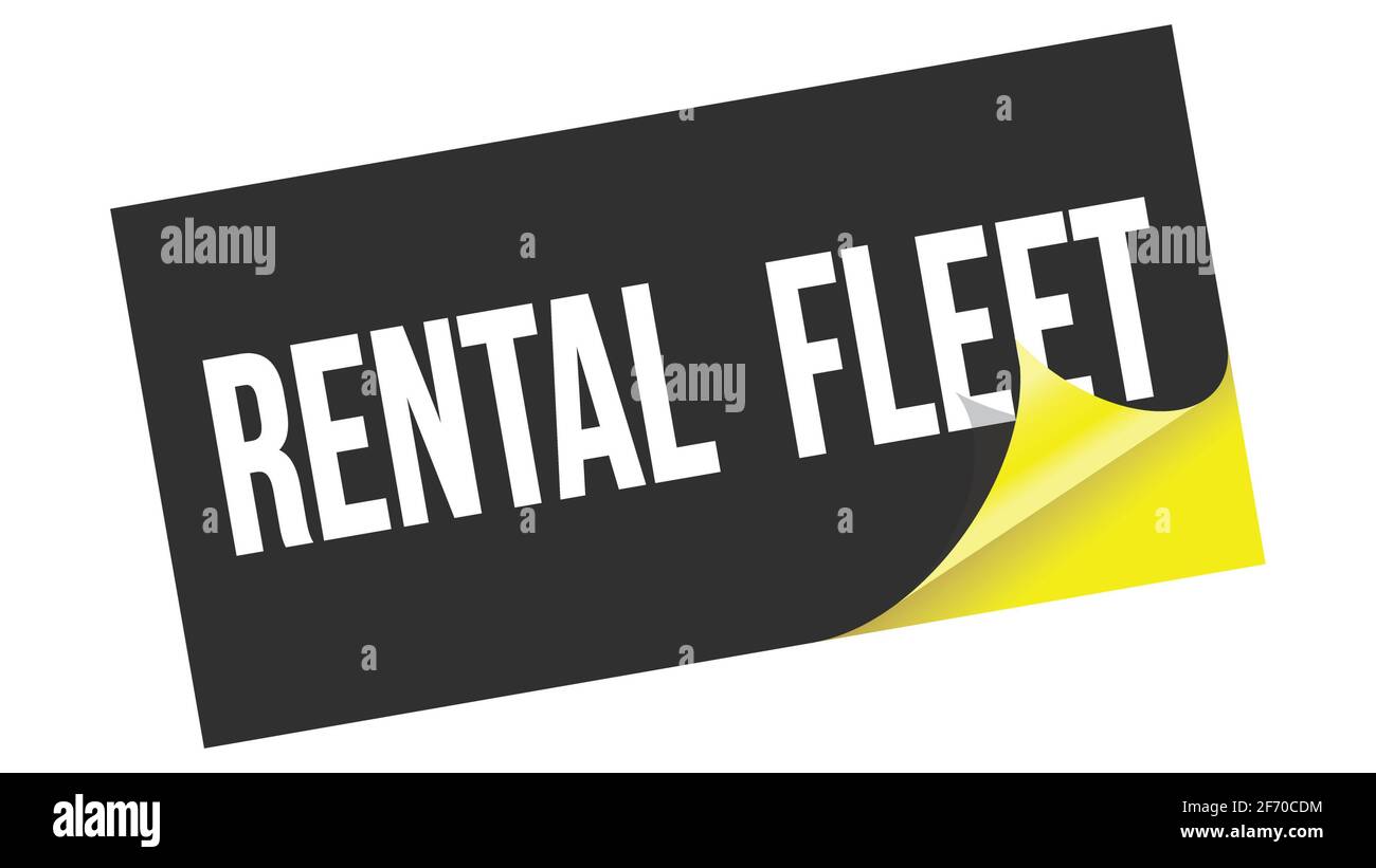 RENTAL FLEET text written on black yellow sticker stamp Stock Photo - Alamy
