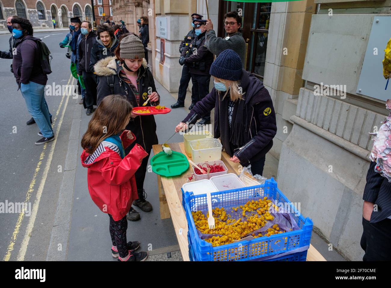 London, UK. 3rd Apr, 2021. Animal Rebellion action at the Department of ...