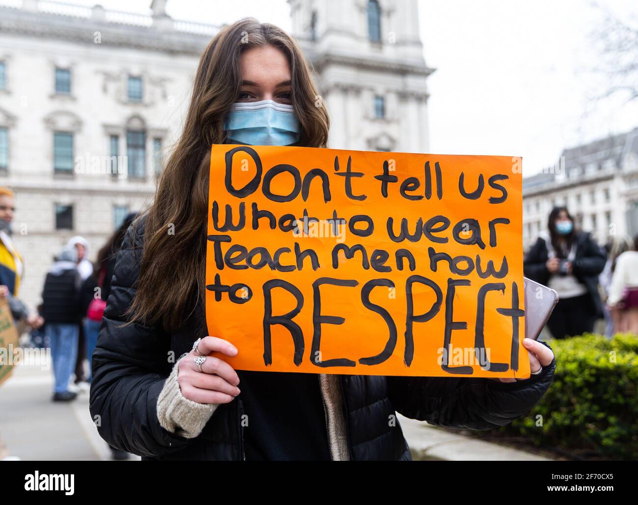LONDON, UK. APRIL 3RD. Women's rights Protestors rally to in Parliament ...