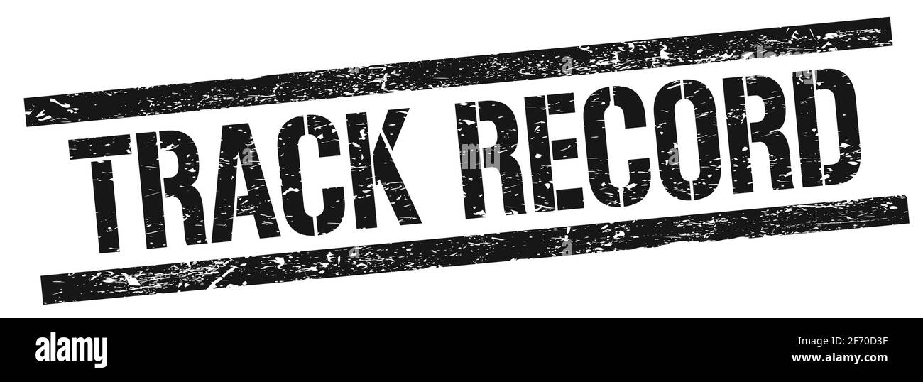 TRACK RECORD text on black grungy rectangle stamp sign Stock Photo - Alamy