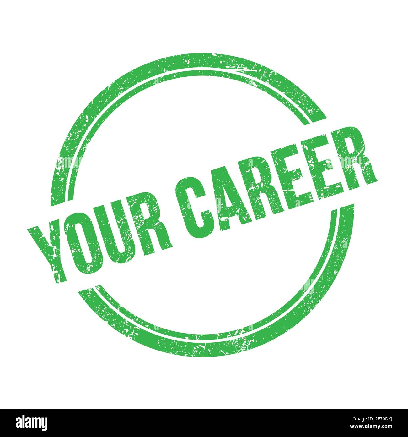 YOUR CAREER text written on green grungy vintage round stamp Stock ...