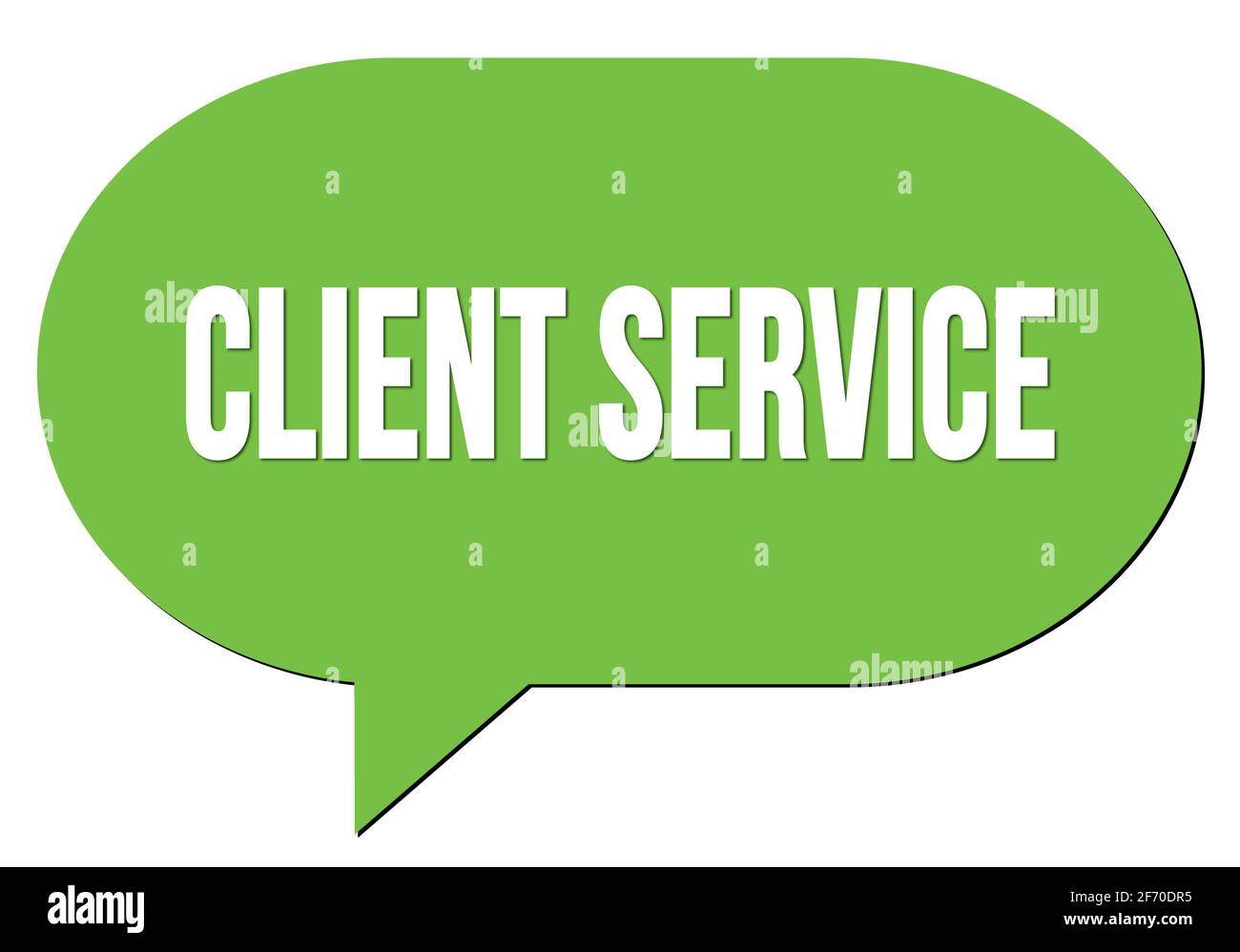 CLIENT SERVICE text written in a green speech bubble stamp Stock Photo ...
