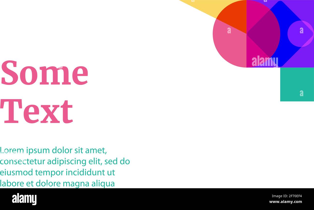 Minimalistic banner with geometric shapes, design with text Stock ...