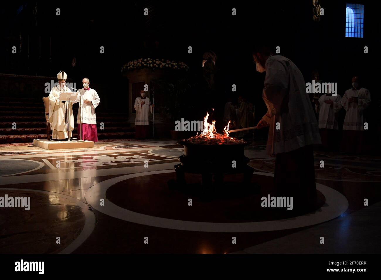 Rome, Italy. 03rd Apr, 2021. April 03, 2021 : Pope Francis celebrating ...