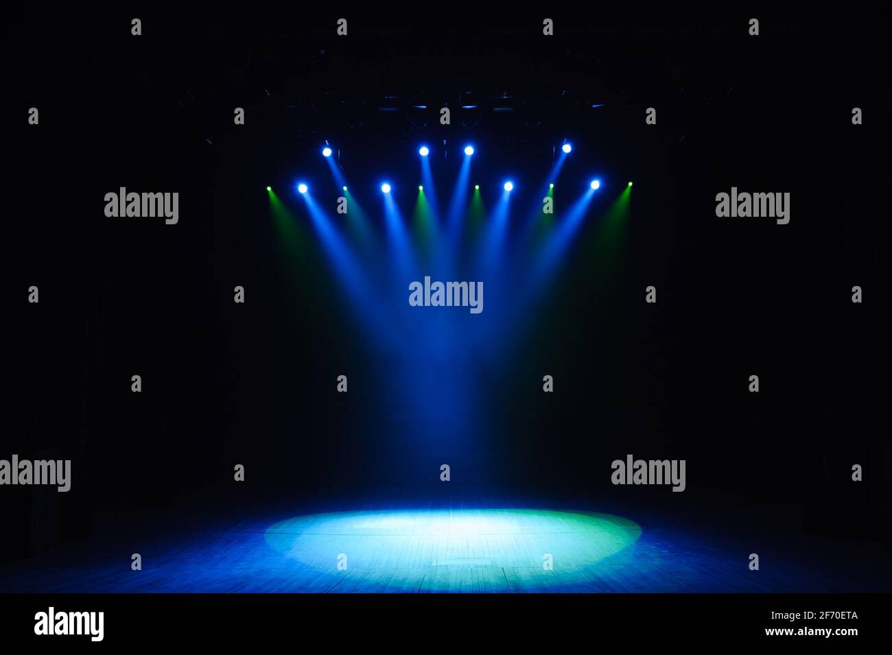 Free stage with lights, lighting devices on the consert Stock Photo - Alamy