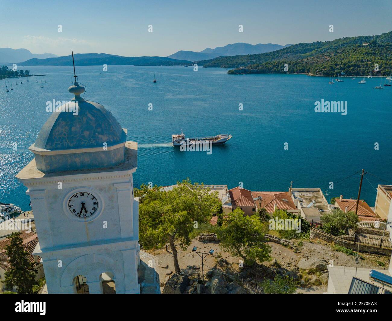 Aerial view landscape harbor poros hi-res stock photography and images ...