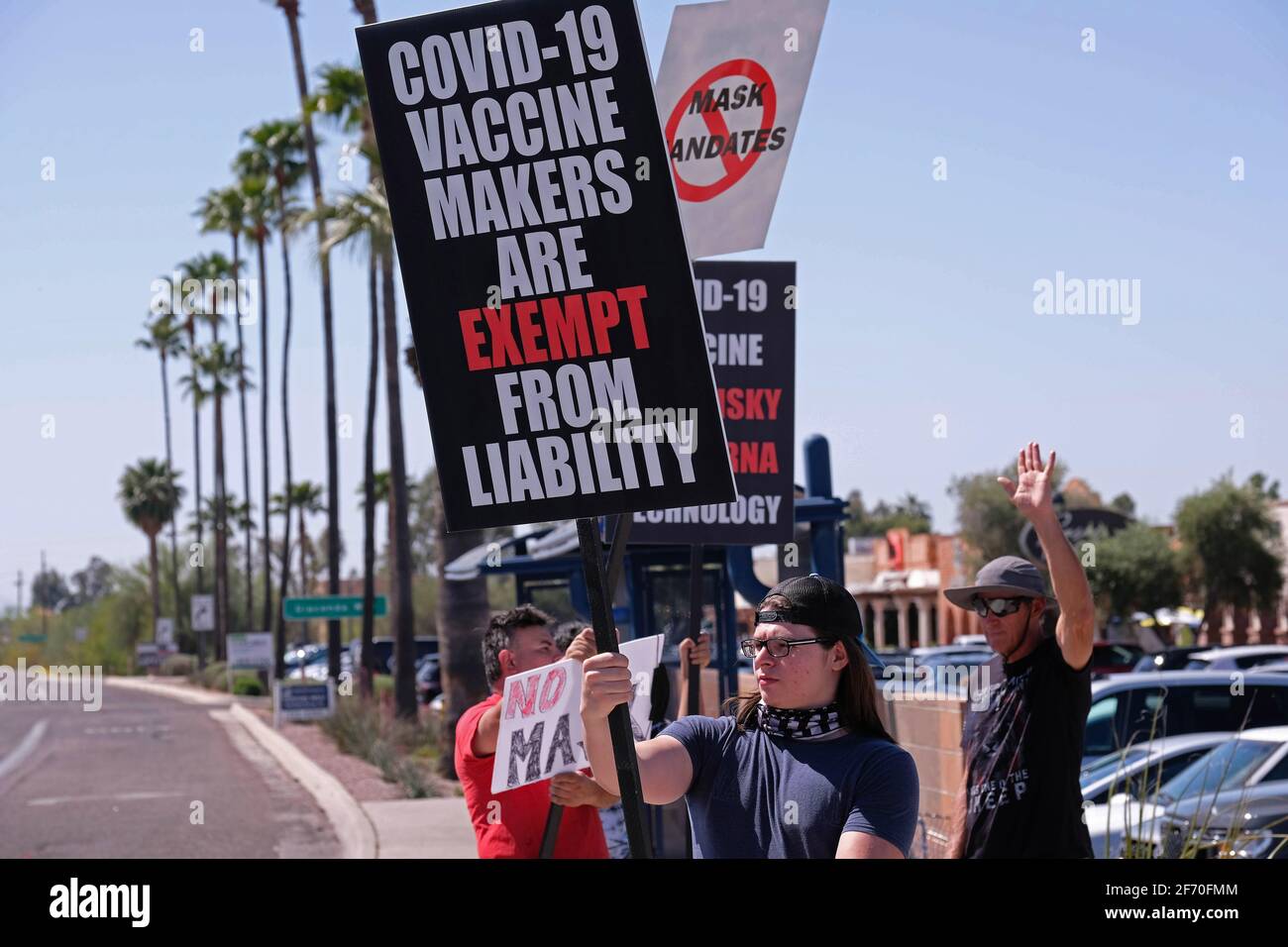 Tucson, Arizona, USA. 3rd Apr, 2021. Protest against mask mandates in ...