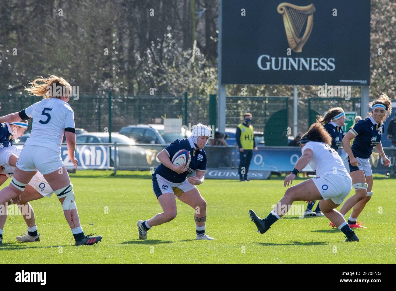 Doncaster, UK. 03rd Apr, 2021. Lana Skeldon (#2 Scotland) trying to ...