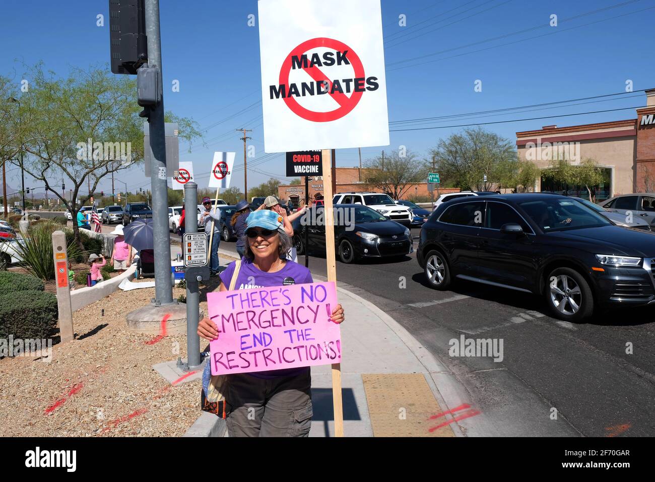 Tucson, Arizona, USA. 3rd Apr, 2021. Protest against mask mandates in ...