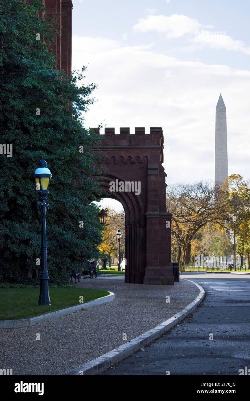 medieval gate in one of the streets in washington dc monument ...