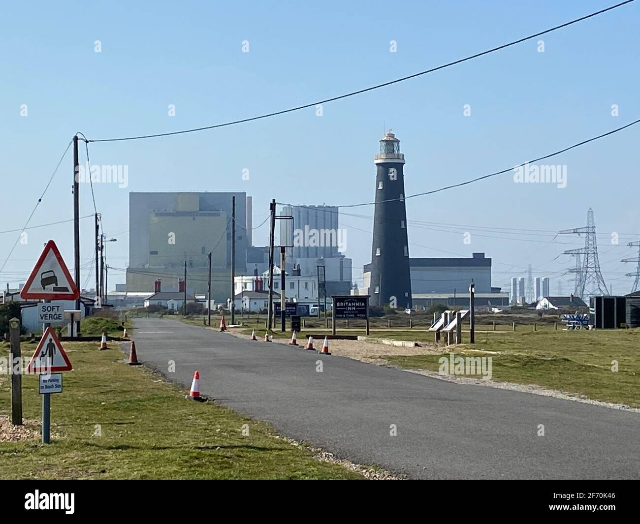 Dungeness, Kent, UK- 03.20.2021: Dungeness Power station and Lighthouse ...