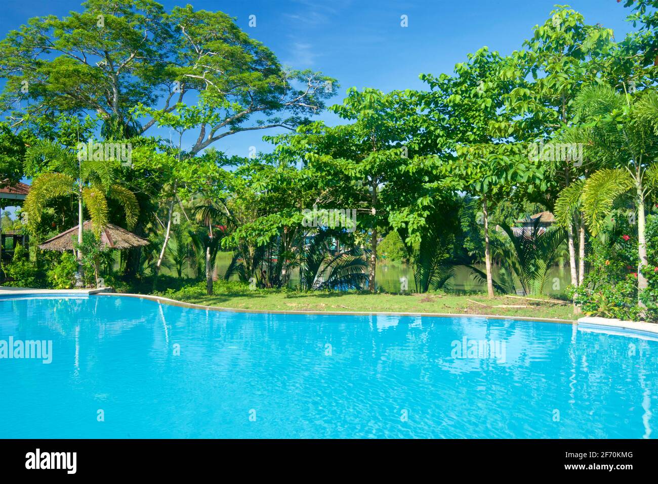 The pool and gardens of the Loboc River Resort, Camayaan, Loboc, Bohol ...
