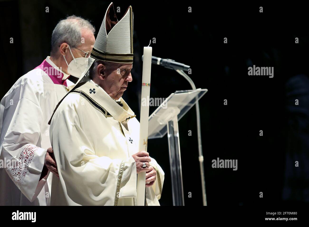 Roma, Italy. 04th Apr, 2021. April 03, 2021 : Pope Francis celebrating ...