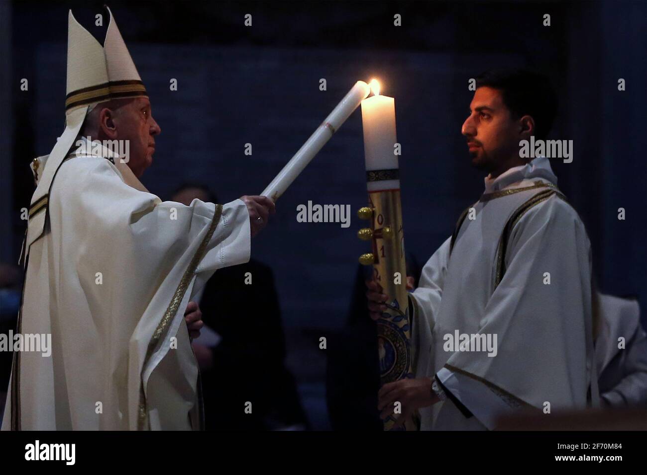 Roma, Italy. 04th Apr, 2021. April 03, 2021 : Pope Francis celebrating ...