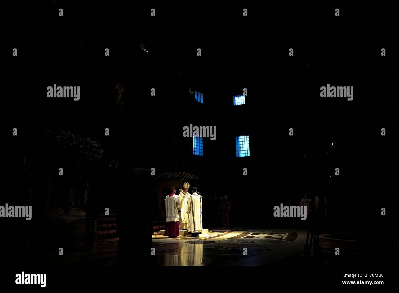 Roma, Italy. 04th Apr, 2021. April 03, 2021 : Pope Francis celebrating ...