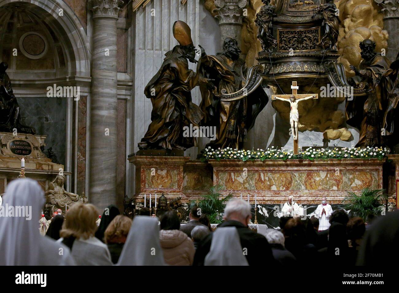 Roma, Italy. 04th Apr, 2021. April 03, 2021 : Pope Francis celebrating ...