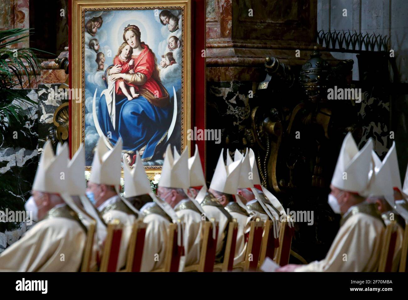 Roma, Italy. 04th Apr, 2021. April 03, 2021 : Pope Francis celebrating ...