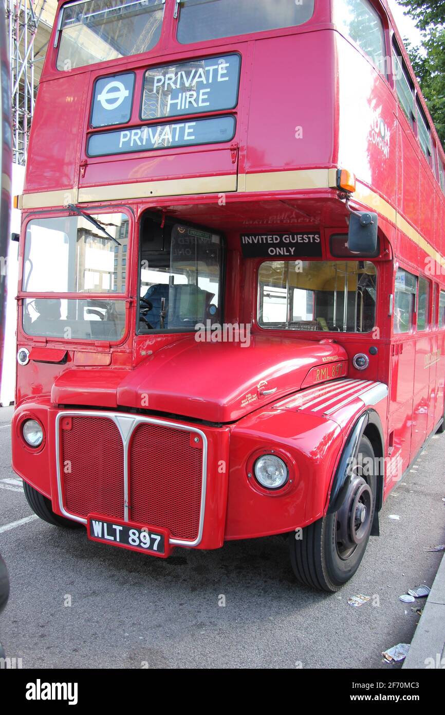 London, UK - 04.02.2022: old vintage red double decker London bus Stock ...